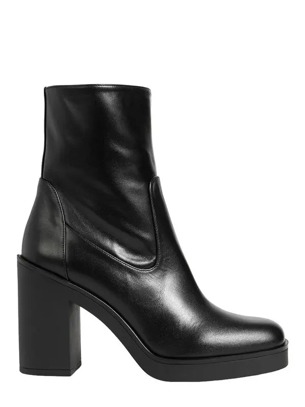 STUART WEITZMAN Bethenny 80 Leather Ankle Boots - Black