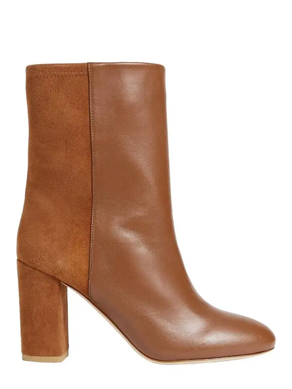 STUART WEITZMAN Leather And Suede Ankle Boots - Brown