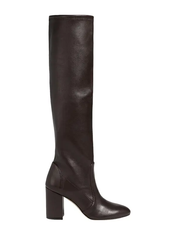 STUART WEITZMAN Yuliana 85 Leather Knee Boots - Dark Brown