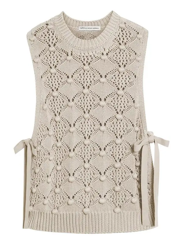 Autumn Cashmere Embellished Pointelle-knit Vest - Mushroom