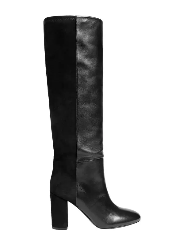 STUART WEITZMAN Leather And Suede Knee Boots - Black