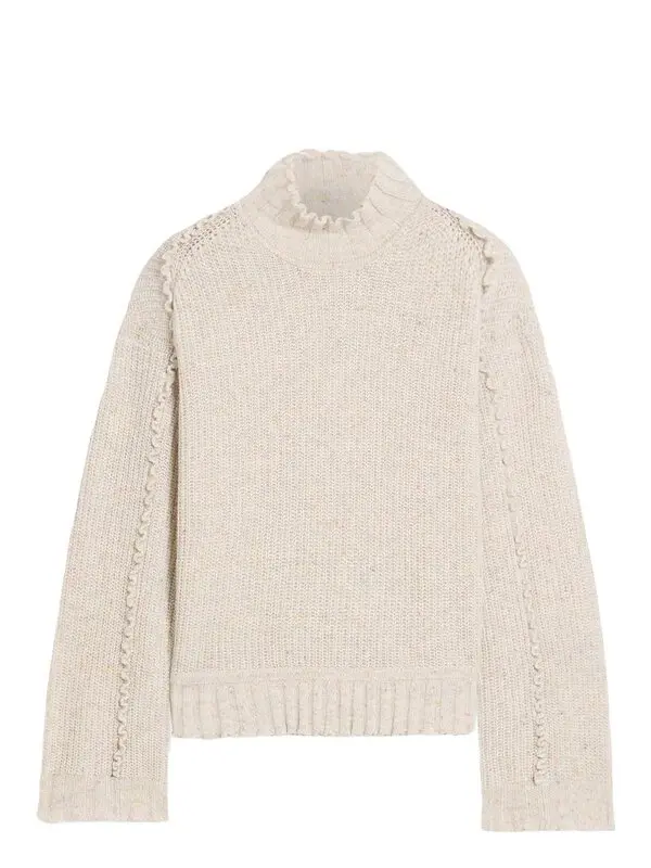Autumn Cashmere Donegal Cashmere Turtleneck Sweater - Ecru