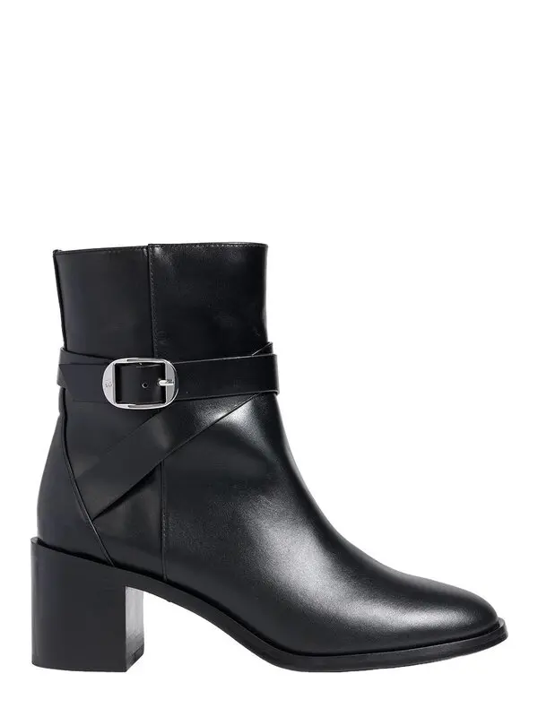 STUART WEITZMAN Esme Leather Ankle Boots - Black