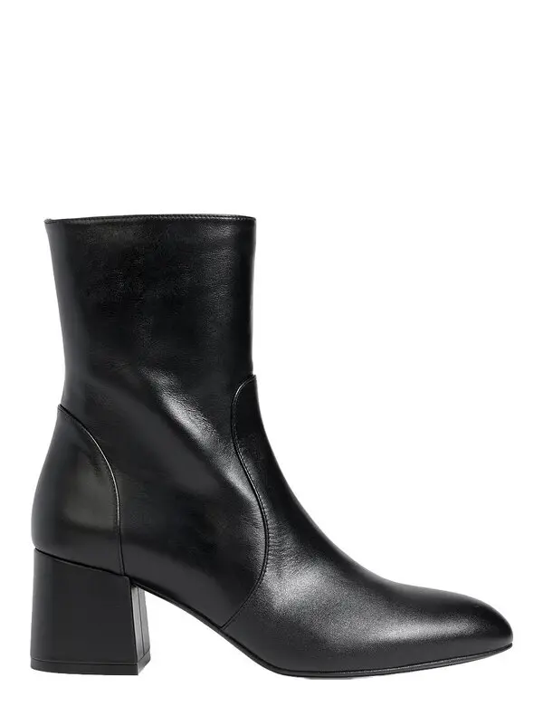 STUART WEITZMAN Flare 60 Leather Ankle Boots - Black