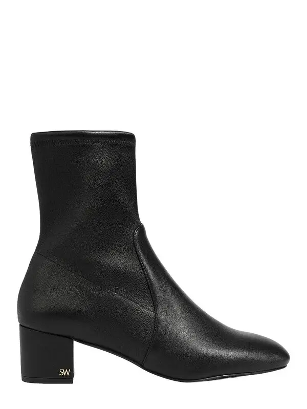 STUART WEITZMAN Sofia 50 Stretch-leather Sock Boots - Black