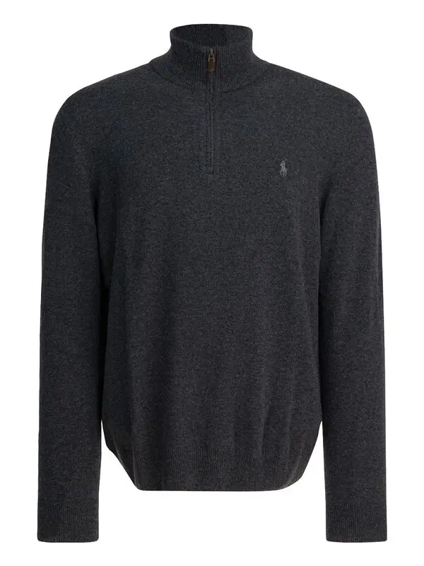 Polo Ralph Lauren Wool Quarter Zip Sweater - Grey