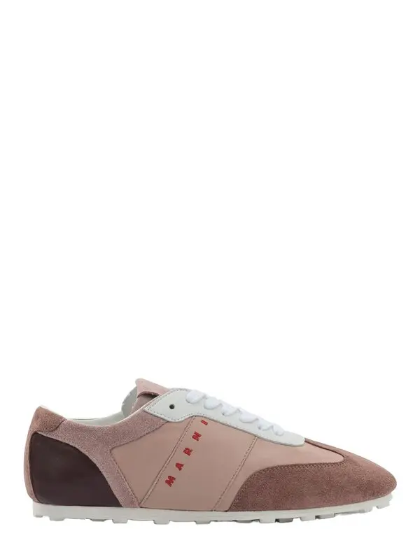 Marni Leather Sneaker With Logo - Pink