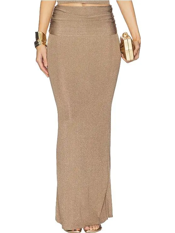 LOVERS AND FRIENDS Renna Maxi Skirt - Metallic Bronze