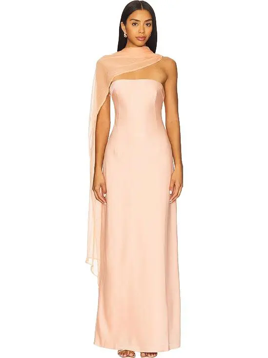 YELLOW THE LABEL Vitoria Cape Dress - Peach