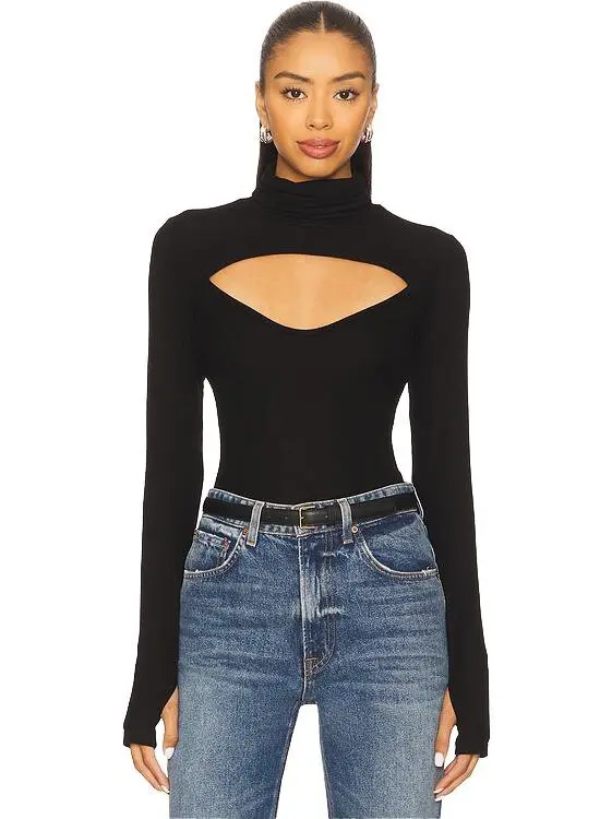 Michael Lauren Cade Long Sleeve Turtleneck Top - Black
