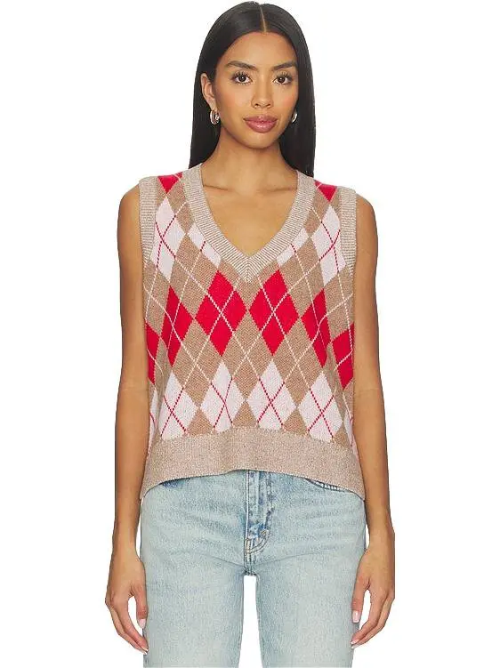 RE/DONE Argyle Vest - Red Combo