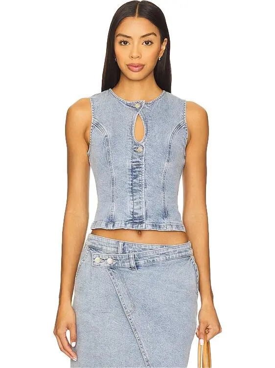 SOVERE / Etch Denim Bodice - Heritage Blue