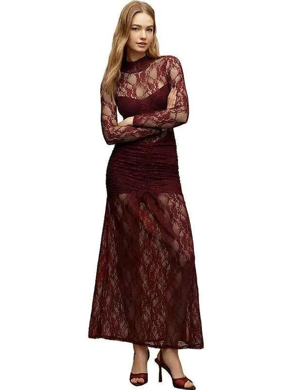 NIGHTCAP Lace Maxi Dress - Wine