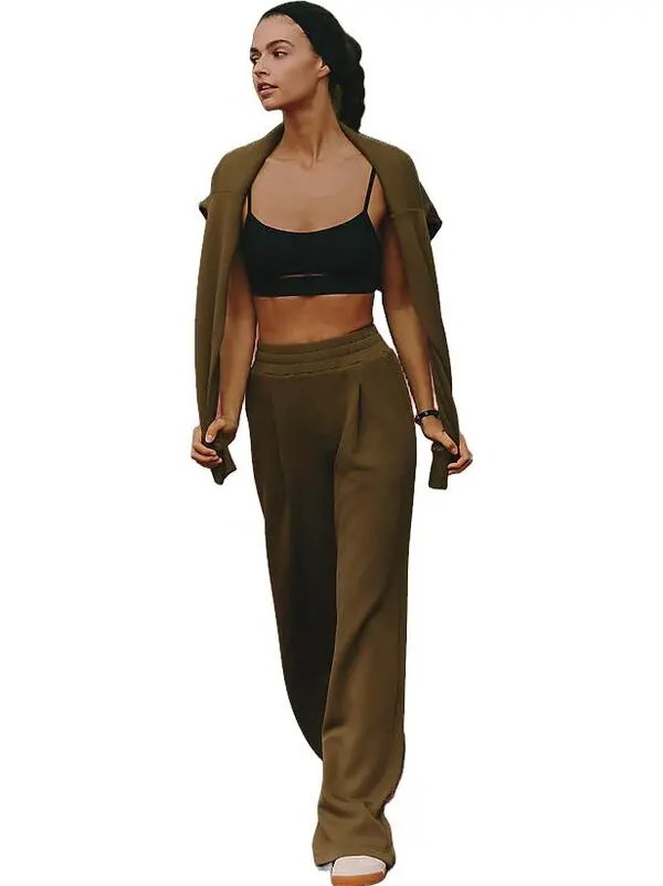 Varley Extra-wide-leg Pull-on Pants - Military Olive