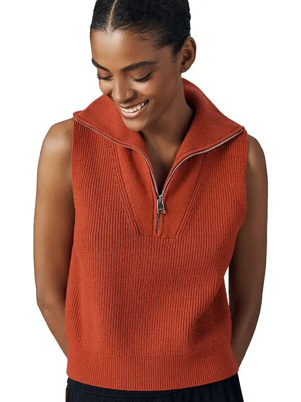 Varley Amina Half-zip Knit Vest - Red