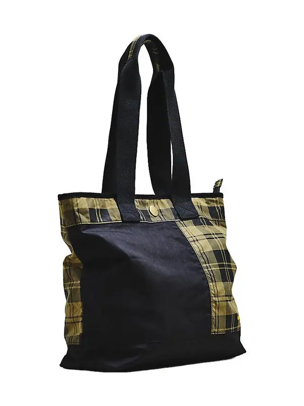 Barbour Mya Patchwork Cotton Tote Bag - Black/olive Check