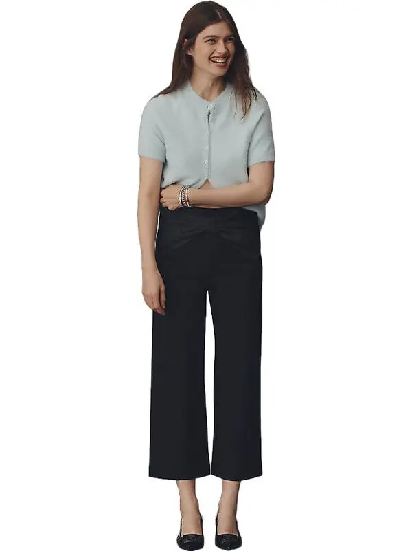 THE COLETTE COLLECTION BY MAEVE Crop Bow-waist Pants - Black