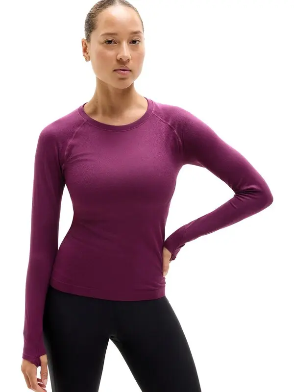 Athleta Momentum Seamless Top - Plum Contour