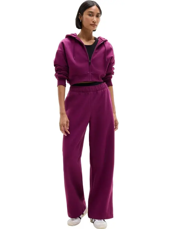 Athleta Forever Fleece Wide Leg Pants - Plum