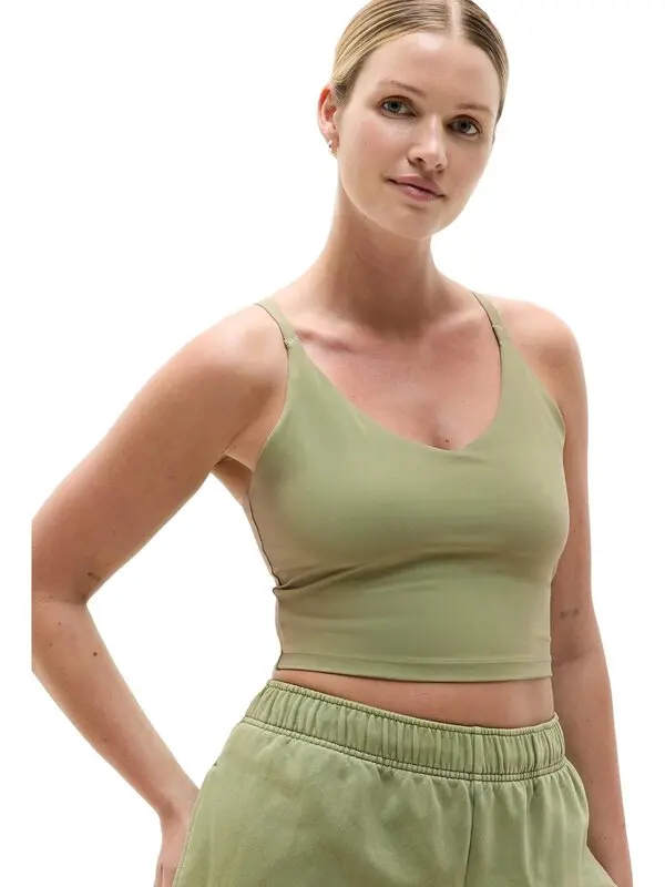 Athleta V-neck Crop Bra - Eucalyptus