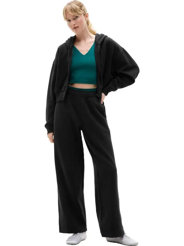 Athleta Forever Fleece Wide Leg Pant - Black