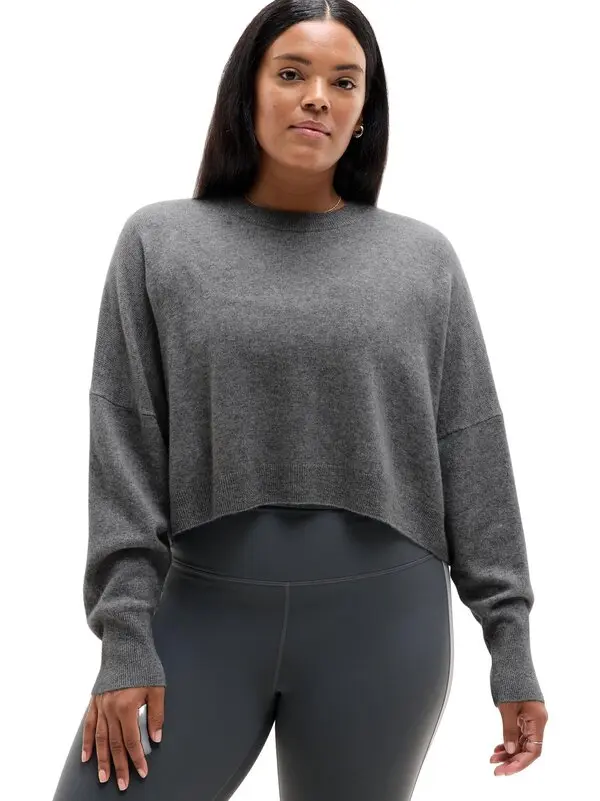 Athleta Luxe Wool Cashmere Crew Sweater - Dark Grey