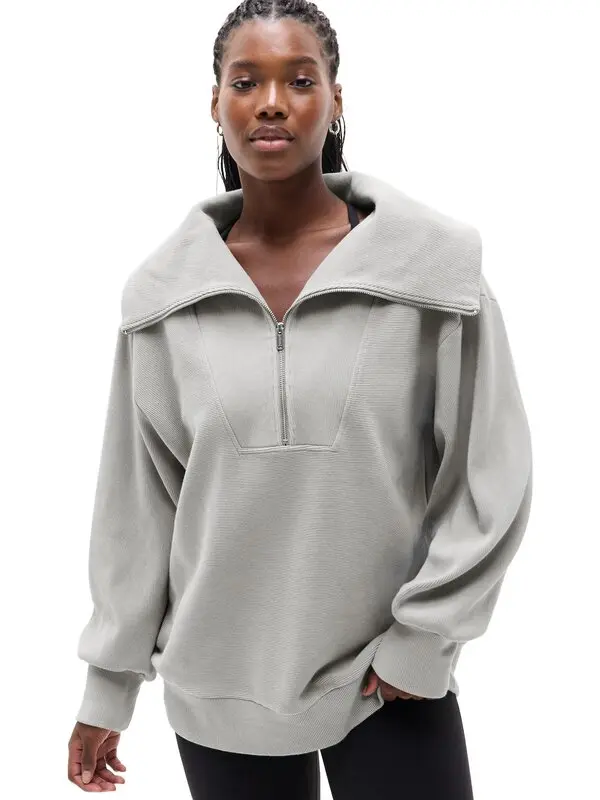 Athleta Ottoman Rib 1/4 Zip Sweatshirt - Featherstone