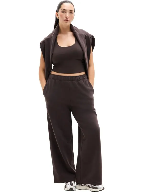 Athleta Forever Fleece Wide Leg Pant - Truffle