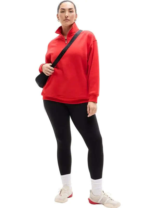 Athleta Forever Fleece 1/4 Zip Sweatshirt - Cardinal