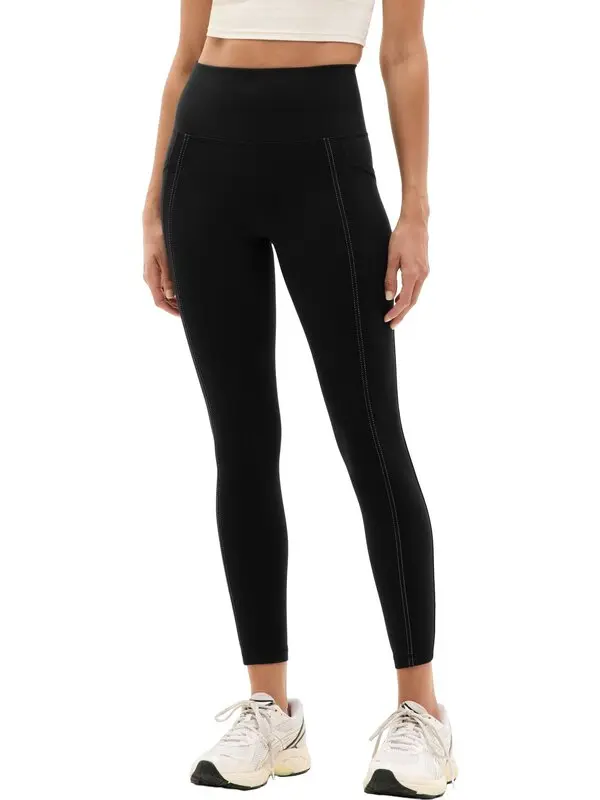Athleta Salutation Stash High Rise Pop Stitch 7/8 Legging - Black/bone