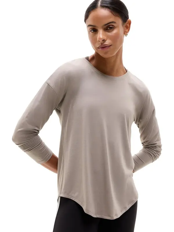 Athleta Move With Ease Top - Mortar Mushroom