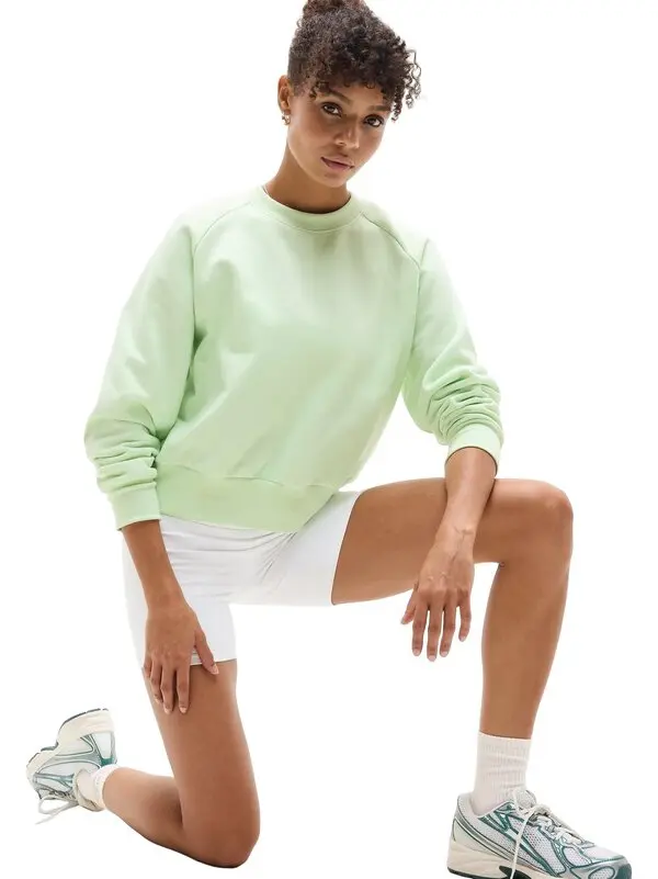 Athleta Relaxed Fleece Crewneck Sweatshirt - Honeydew