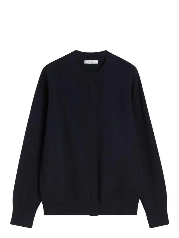 Max Mara Wool Cardigan With Cloth Stitch - Blue