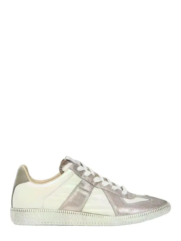 MAISON MARGIELA Metallic Leather Low-top Sneakers - White