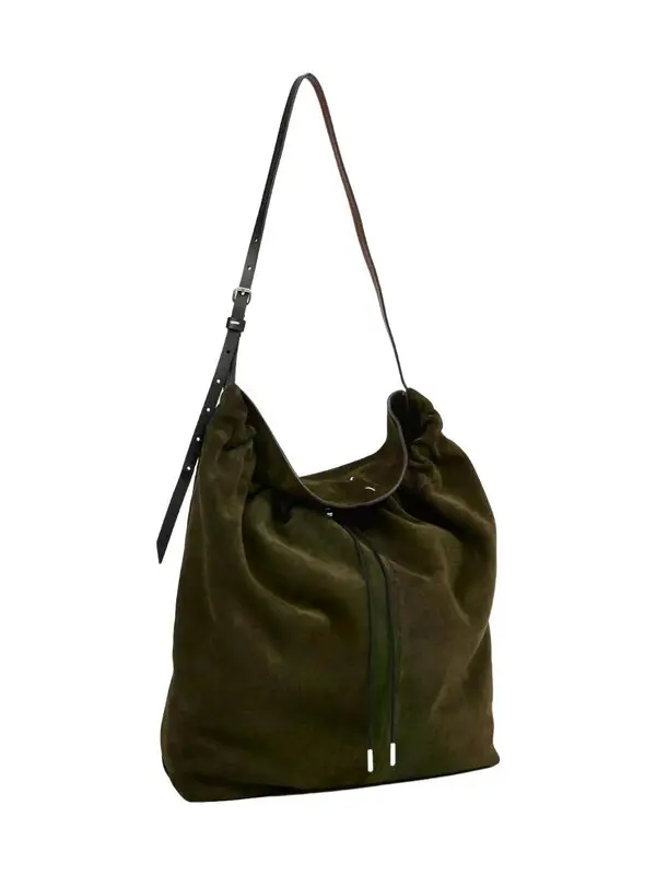 MAISON MARGIELA Suede Drawstring Shoulder Bag - Green