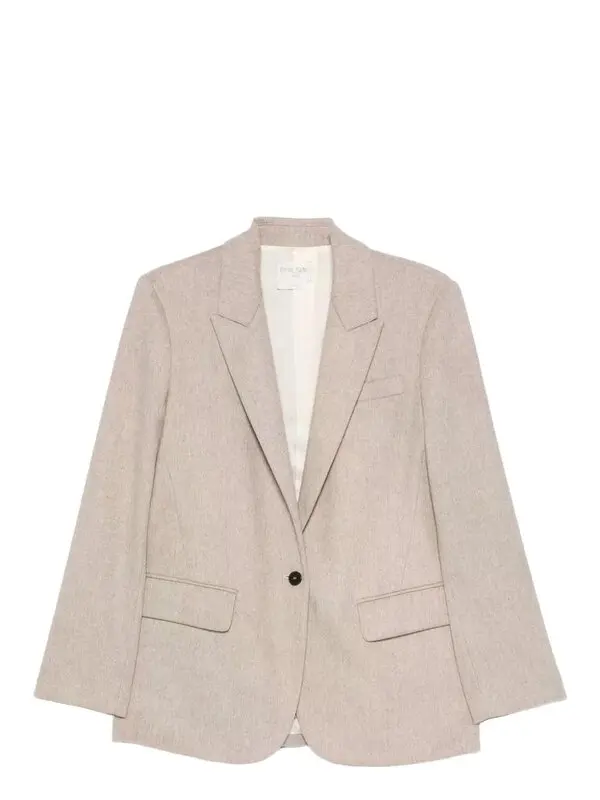 FORTE_FORTE Single-breasted Peak-lapels Blazer - Neutrals