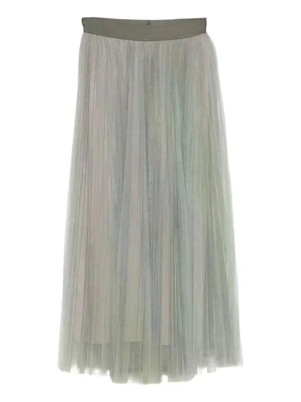 FORTE_FORTE Pleated Tulle Skirt - Green