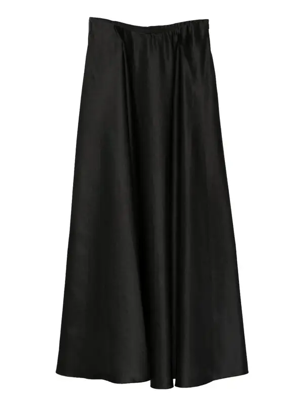 FORTE_FORTE Satin A-line Skirt - Black