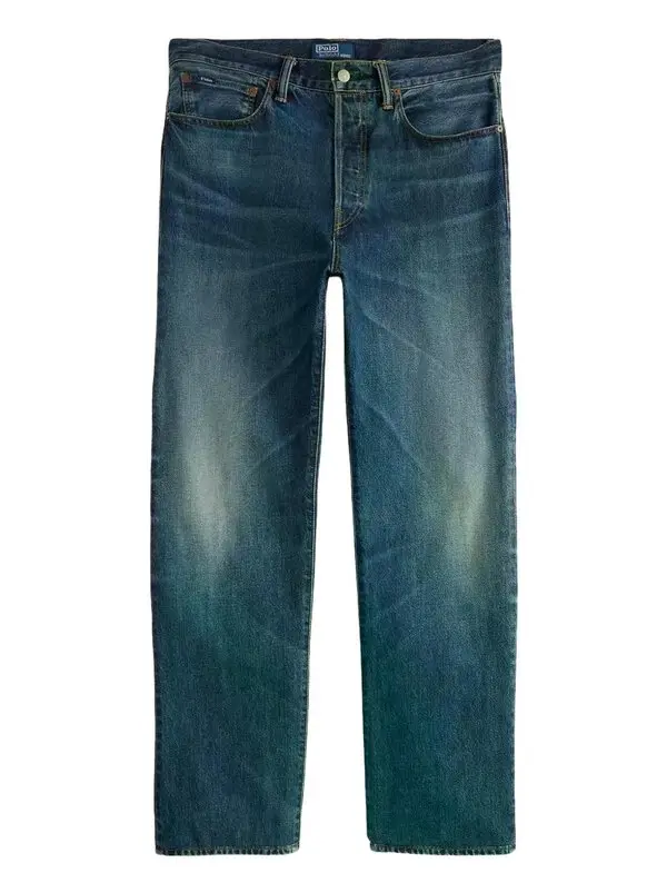 Ralph Lauren Faded Straight Cotton Jeans - Blue