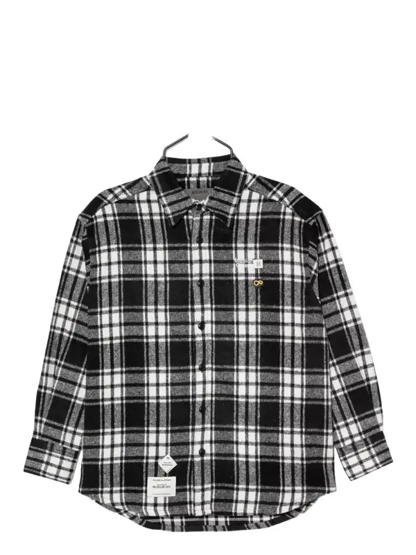 MUSIUM DIV. Patchwork Plaid Shirt - Black