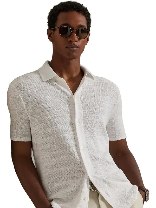 Ralph Lauren Cotton-linen Short-sleeve Cardigan - Ceramic White