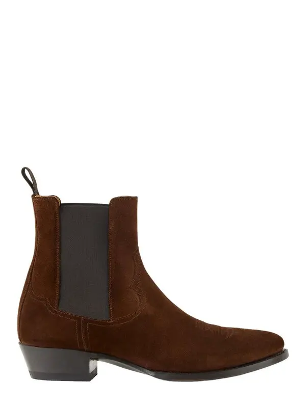 Ralph Lauren Calf-suede Chelsea Western Boot - Luggage Brown