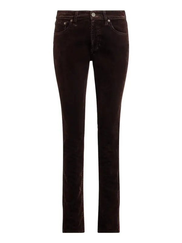 Ralph Lauren Barrett Slim Flocked Denim Jean - Dark Brown