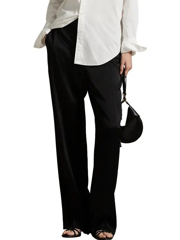 Ralph Lauren Satin Straight-leg Pants - Polo Black