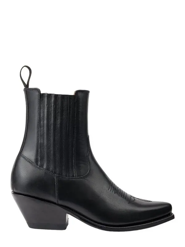 Ralph Lauren Quinn Mm Vachetta Leather Bootie - Black