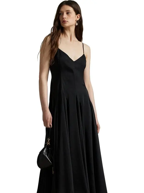 Ralph Lauren Paneled Satin Dress - Polo Black