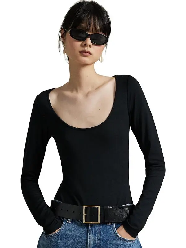 Ralph Lauren Long-sleeve Scoopneck Bodysuit - Polo Black