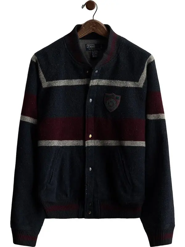 Ralph Lauren 1990 Crest Striped Baseball Jacket - Multi