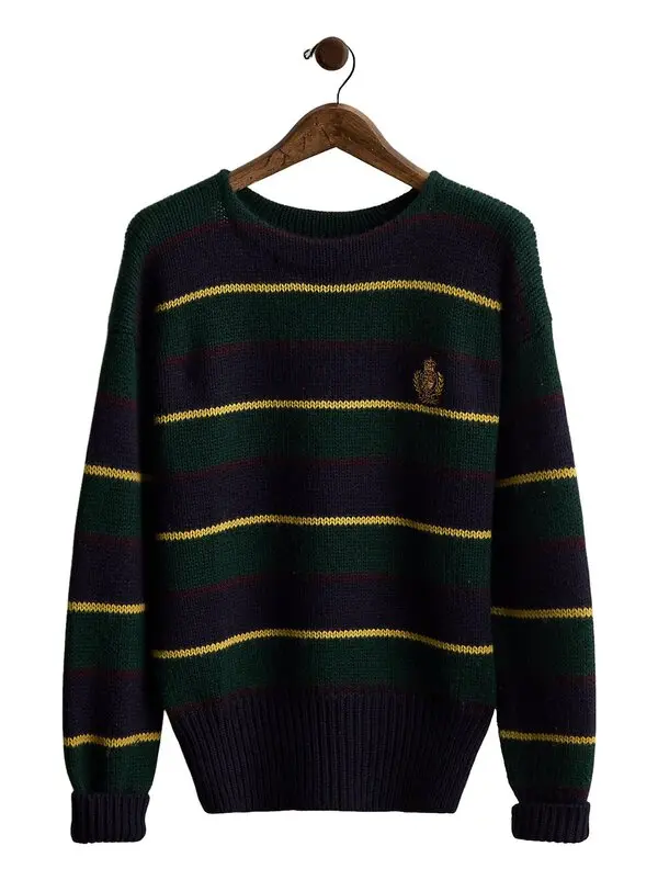 Ralph Lauren Striped Sweater With Polo Crest - Multi
