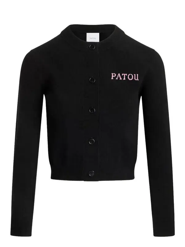 PATOU Intarsia Cardigan - Black